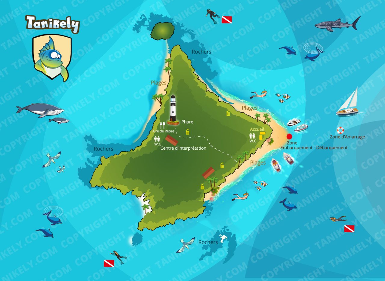 How to get here, detailed map - Nosy Tanikely
